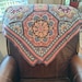 Persian Tile Crochet Afghan: Sandalwood Decorative Blanket - Homemade ...