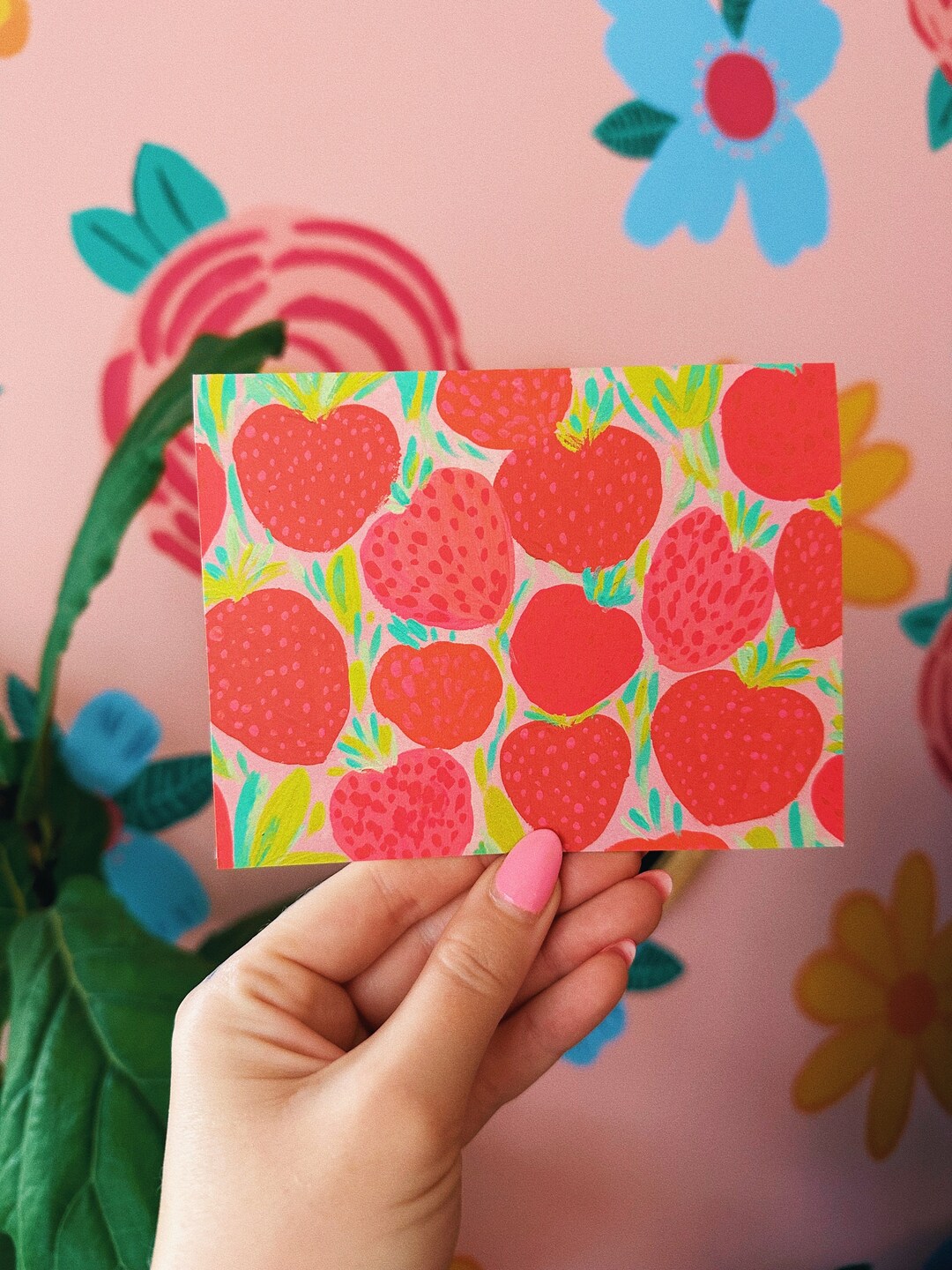 Strawberries Card - Etsy