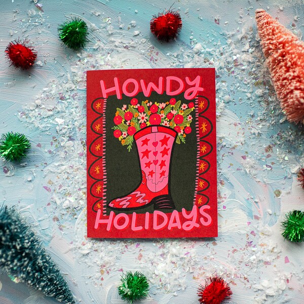 Cowboy Boot Card - Etsy