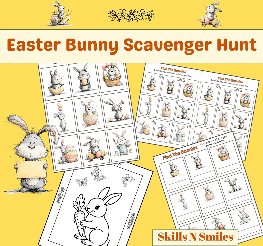 Easter Bunny Scavenger Hunt Printable, Kids Easter Activity, Find the ...