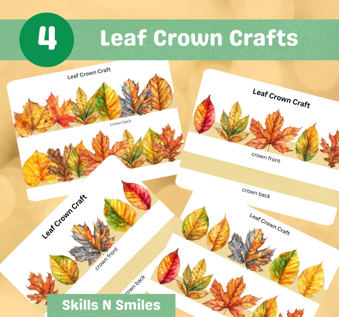 Fall Leaf Crown Craft, Leaf Crown Papercraft. Leaf Headband Craft ...