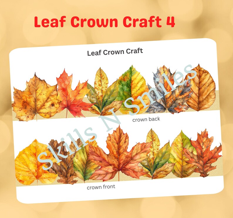 Fall Leaf Crown Craft, Leaf Crown Papercraft. Leaf Headband Craft ...