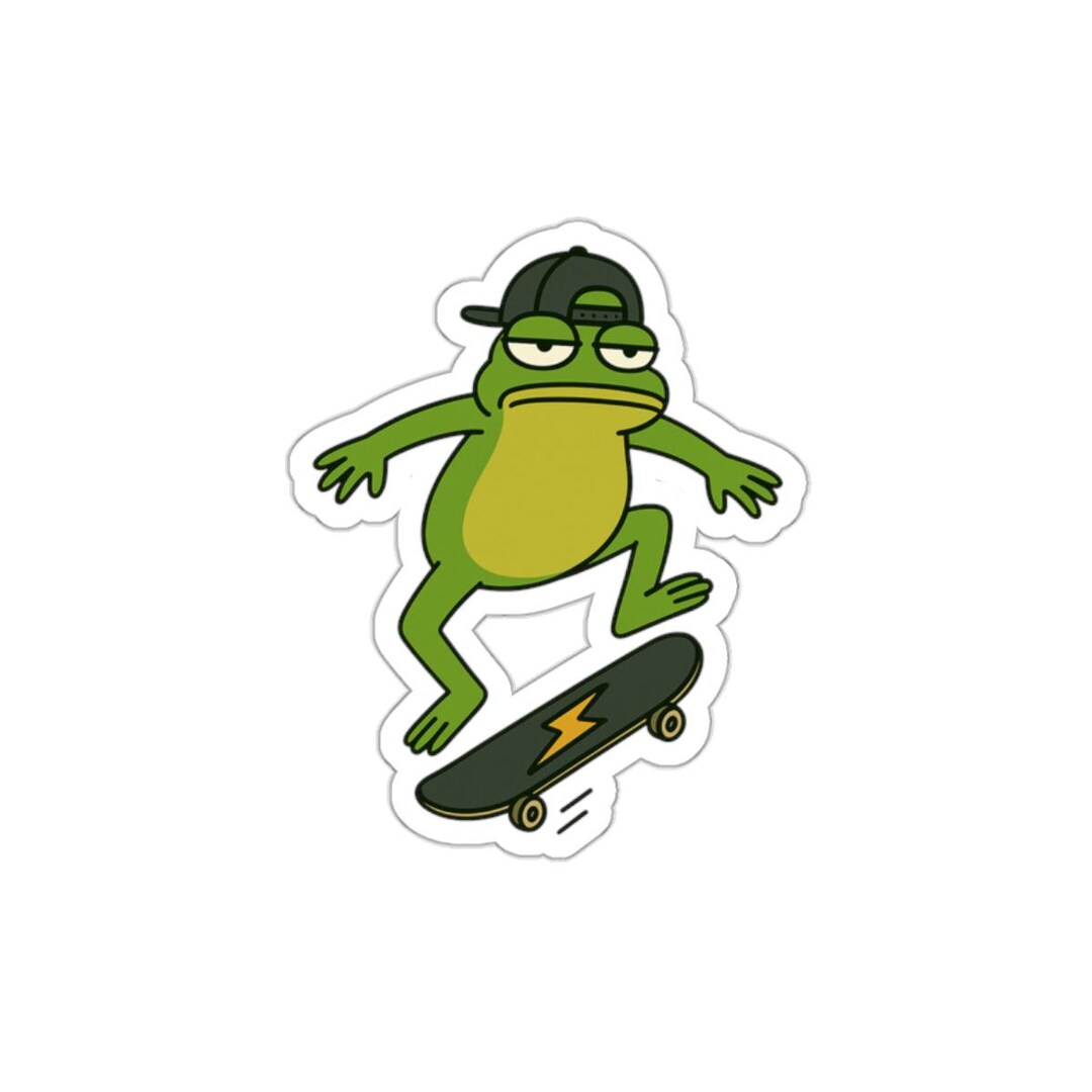 Froge the Frog Doing a Kick Flip - Etsy