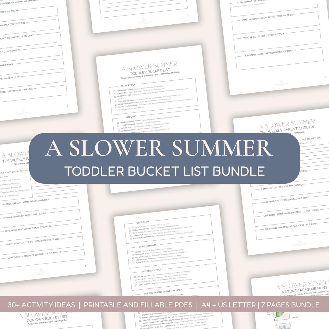 Toddler Summer Bucket List PDF | Printable Summer Activities for Kids ...