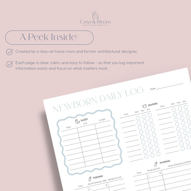 Newborn Daily Log Printable PDF | Fillable Baby Tracker US Letter ...