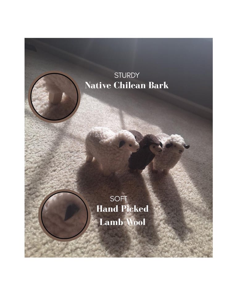 Adorable Handcrafted Wool Sheep, Made From Native Chilean Tree Bark ...