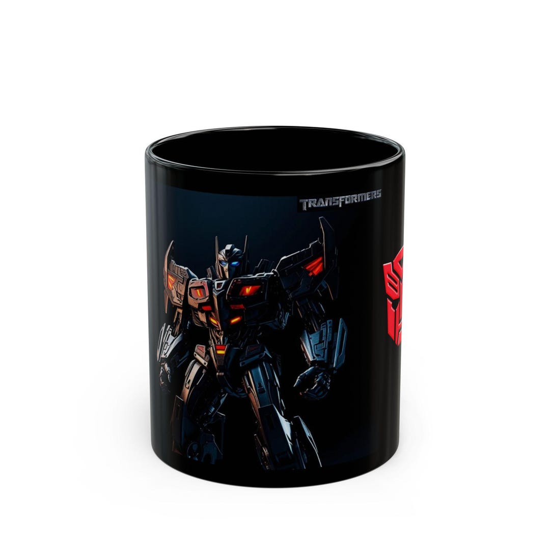 Coffee Mug, Transformers Optimus Prime Autobot Logo Black Ceramic Cup ...