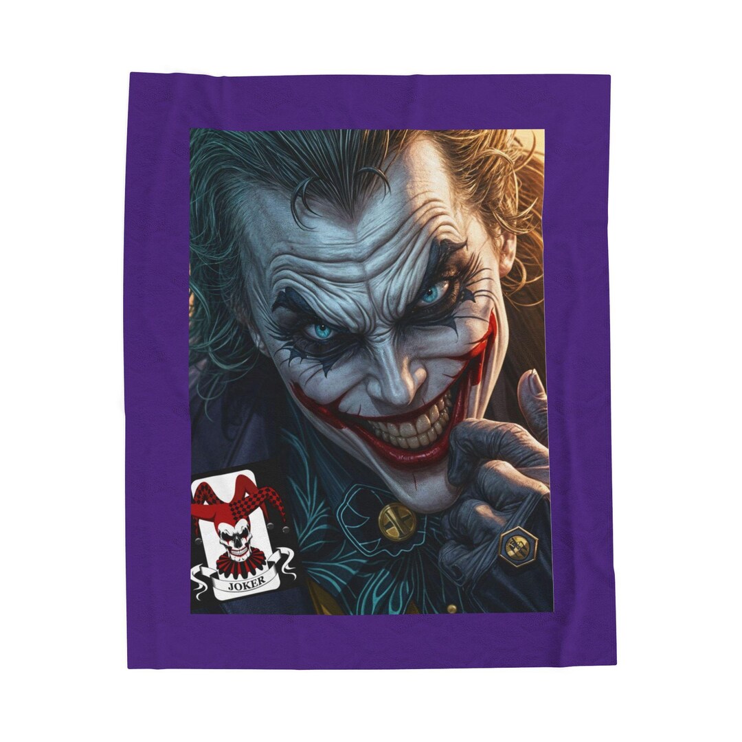 Joker Plush Blanket, Villain Throw, Super Soft Bedding, Movie Character ...