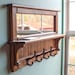 Wall Mirror Shelf & Coat Rack With Hooks Entryway Organization Wooden ...