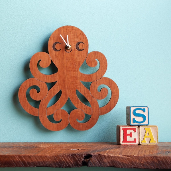 Octopus Wall Clock - Etsy