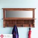 Wall Mirror Shelf & Coat Rack With Hooks Entryway Organization Wooden ...