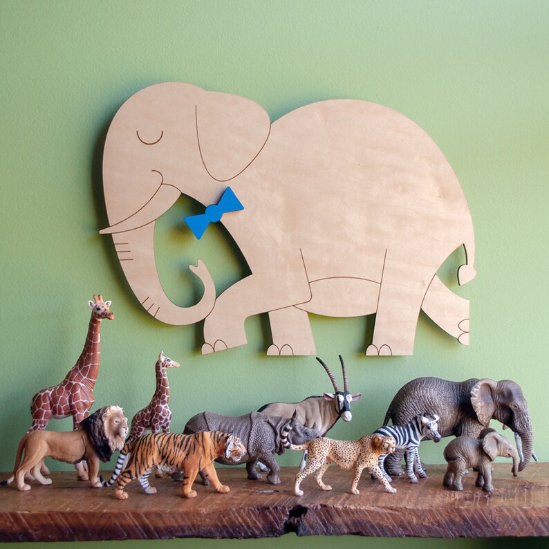 Wood Elephant Nursery Wall Hanging: Personalized Elephant Sign Decor - Etsy