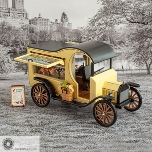 1:12 Scale Flower Shop Truck Model-t C-cab Miniature Display DIY Room ...