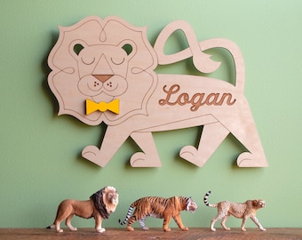 Wood Tiger Nursery Wall Hanging Sign: Personalized Safari | Etsy