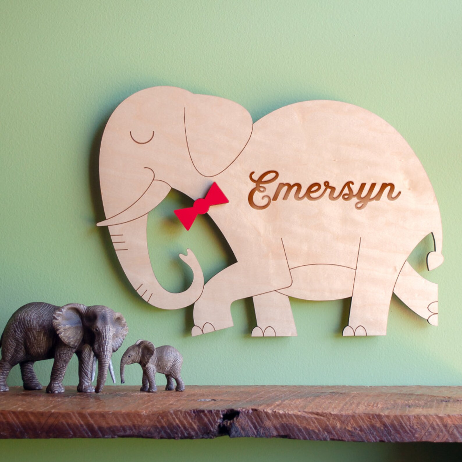 Wood Elephant Nursery Wall Hanging: Personalized Elephant Sign Decor - Etsy