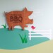 Farm to Table BBQ Pig Kitchen Sign: Wood Wall Hanging Farmhouse Decor ...