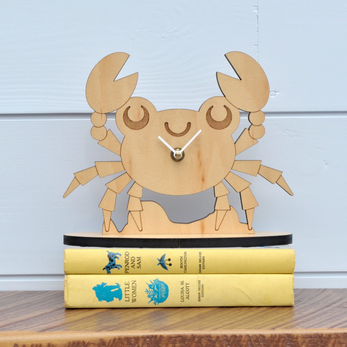 Wooden Crab Shelf Clock Ocean Theme Baby Nursery Kids Office | Etsy