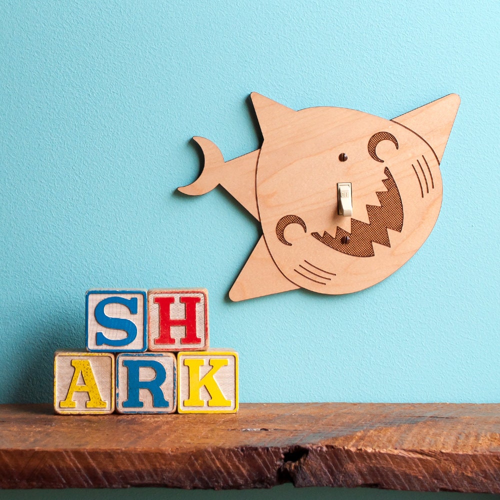 Wood Shark Light Switch Plate Cover - Etsy