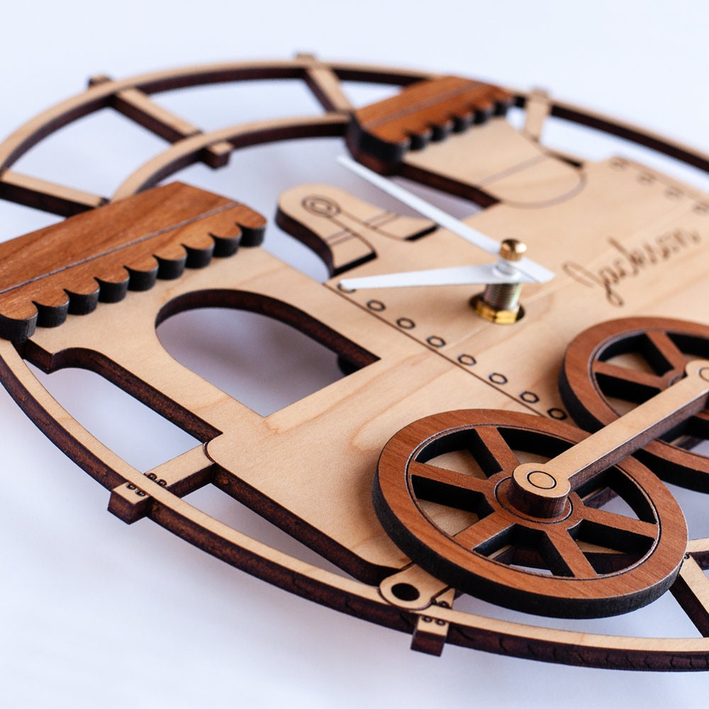 Train Wood Nursery Wall Clock Personalized, Baby Kids - Etsy