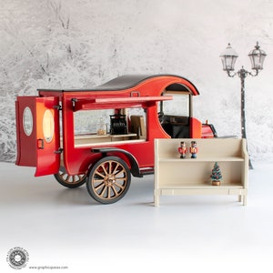1:12 Scale Christmas Truck Model-t C-cab Miniature Display DIY Room Box ...