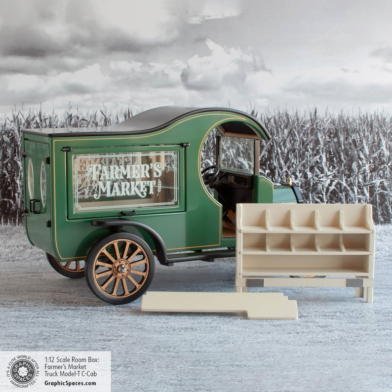 1:12 Scale Room Box Farmer's Market Truck Model-t C-cab, Handmade ...