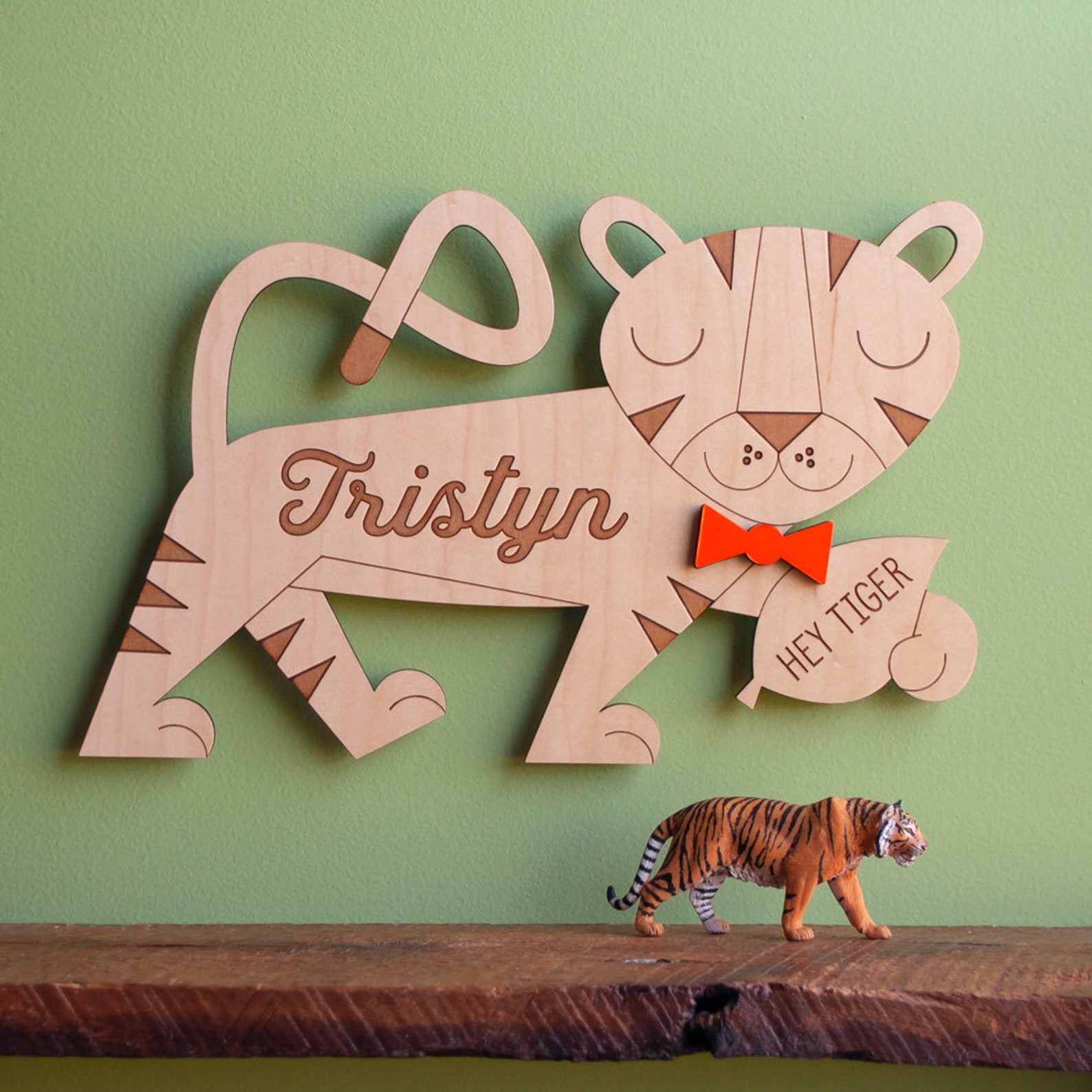 Wood Tiger Nursery Wall Hanging Sign: Personalized Safari Decor - Etsy