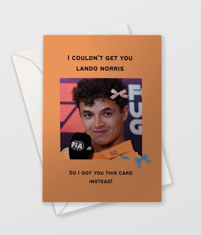 Lando Norris F1 Formula 1 Birthday Greeting Card - Etsy