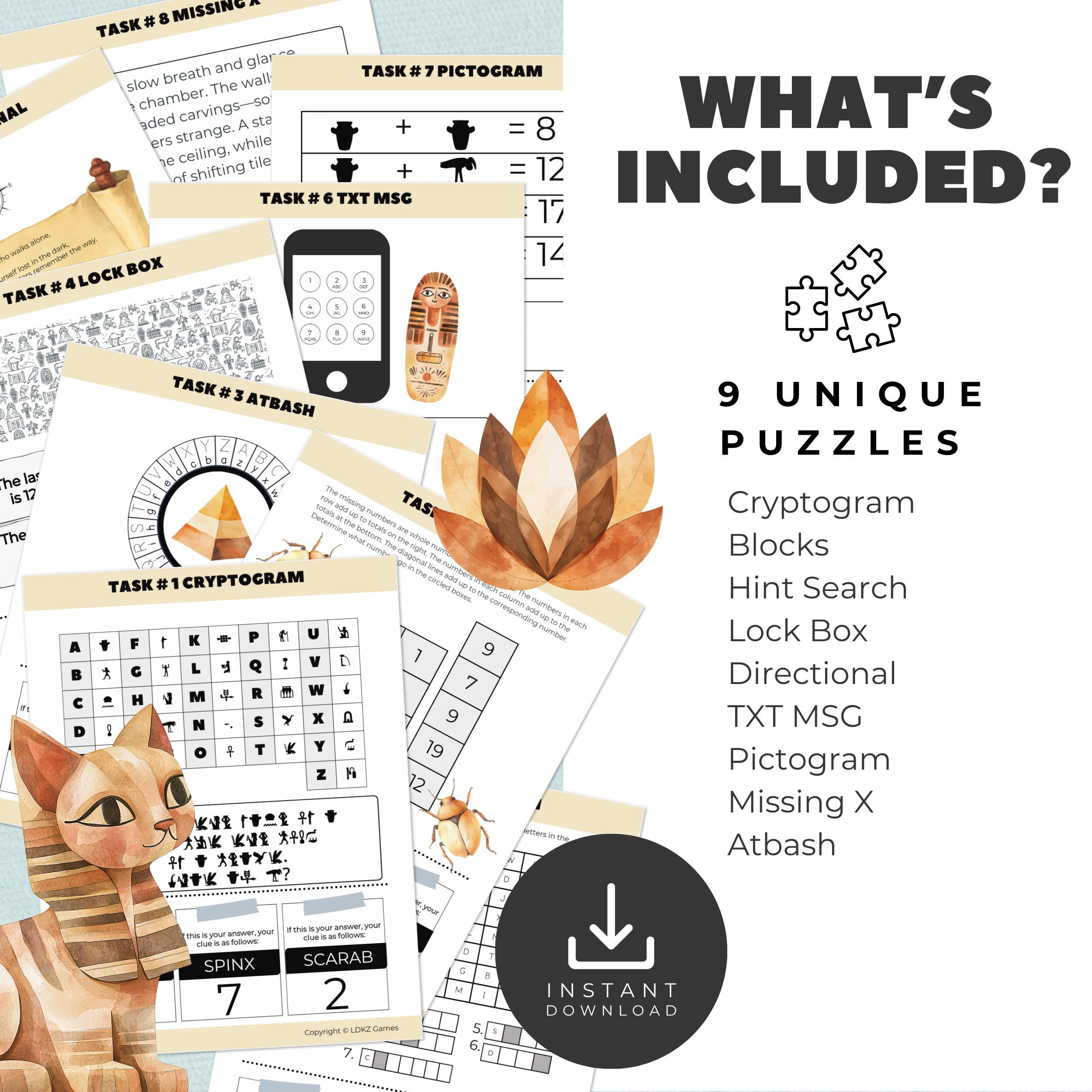 Ancient Egypt Kids Escape Room Game, Instant Download, Printable ...