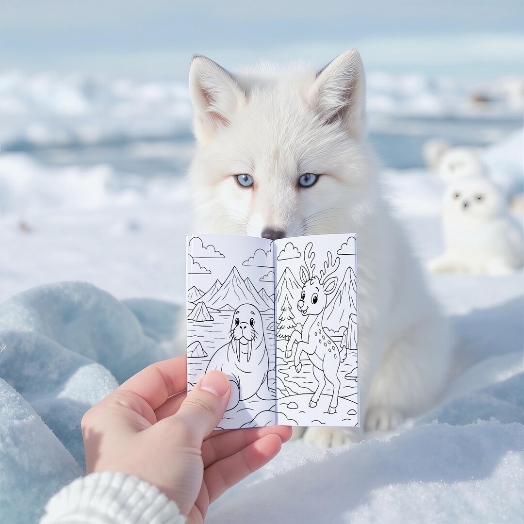 Cute Arctic Animals Mini Coloring Book for Kids, Winter Activity ...
