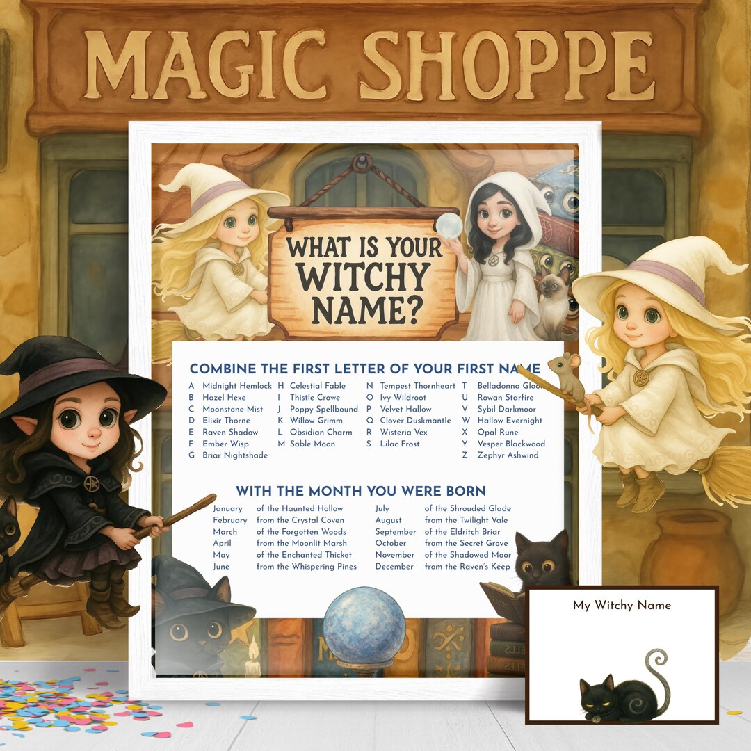 What’s Your Witchy Name? Printable Halloween Party Game, Instant Download, Fantasy Name ...
