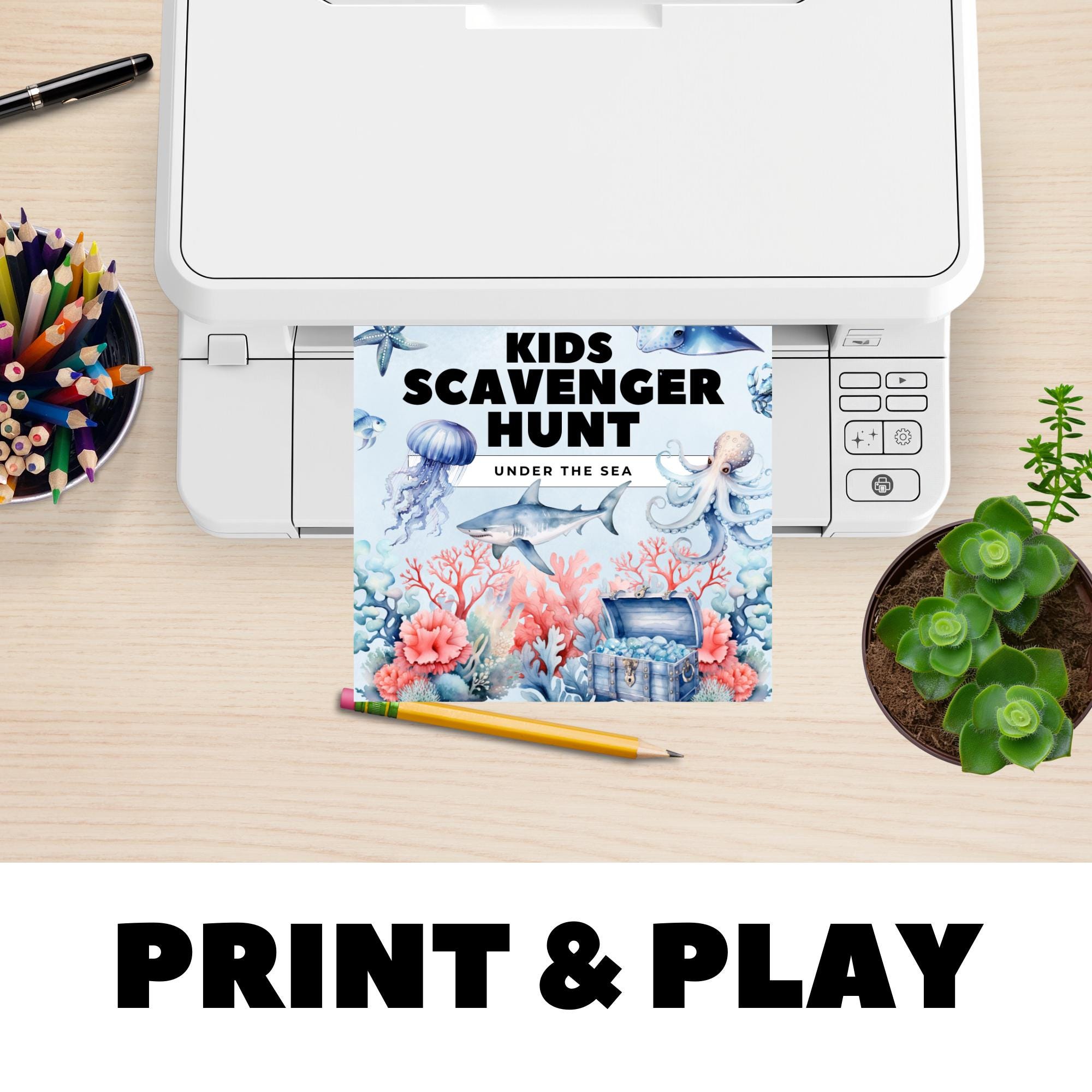Under Sea Scavenger Hunt, Kids Ocean Party Game Printable, Indoor ...