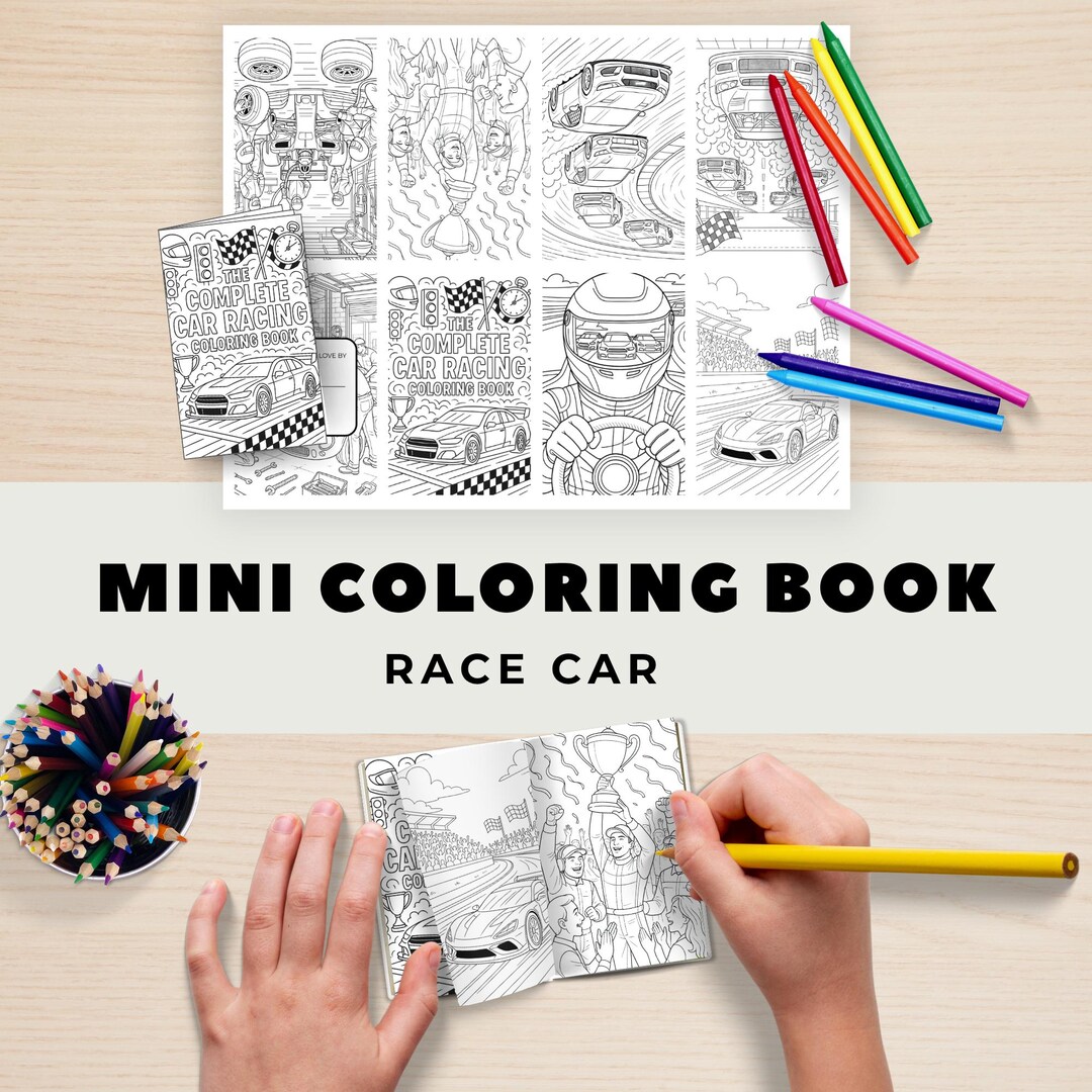 Car Mini Coloring Book for Kids, Pocket Travel Activity, Road Trip ...