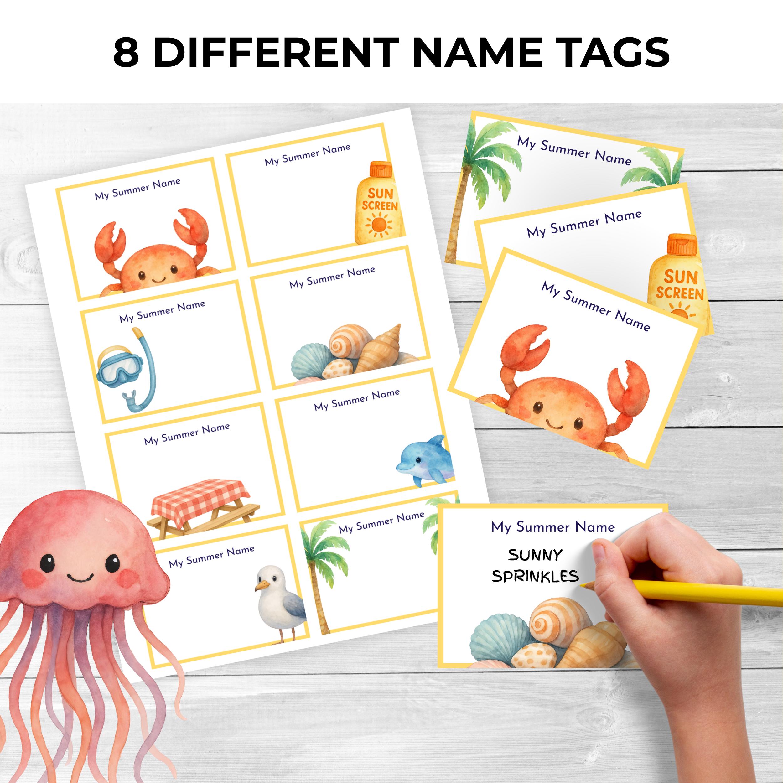 What’s Your Summer Name Game Printable, Instant Download, Beach Party ...
