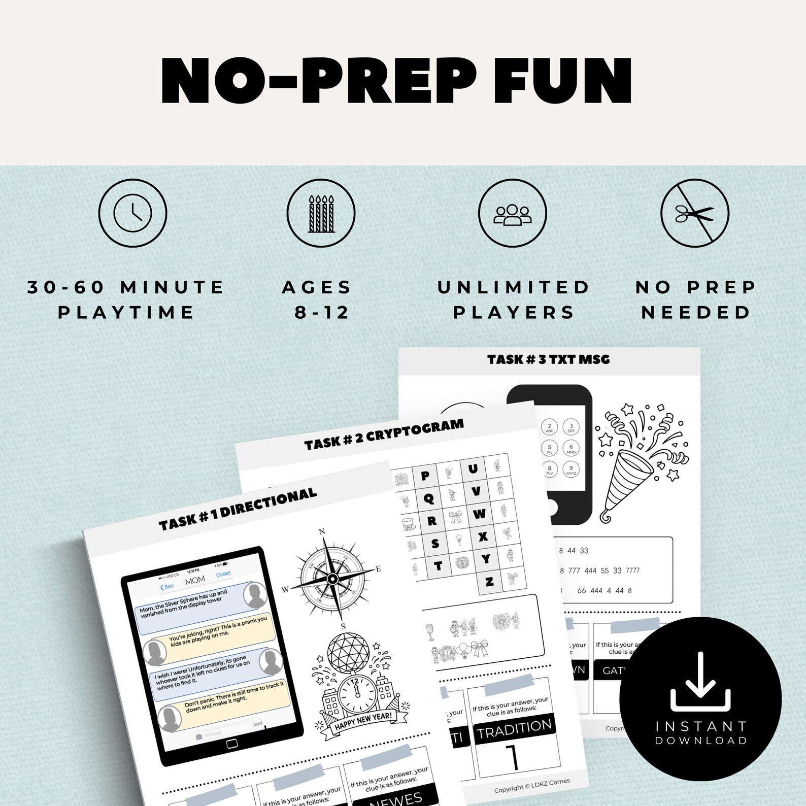 New Years Eve Kids Escape Room, Printable Countdown Mystery Game, Fun ...