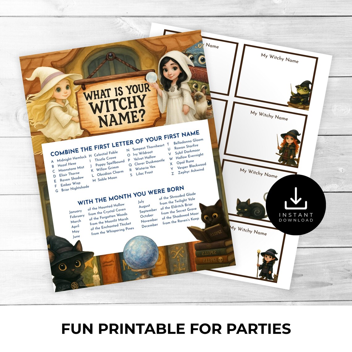 What’s Your Witchy Name? Printable Halloween Party Game, Instant ...