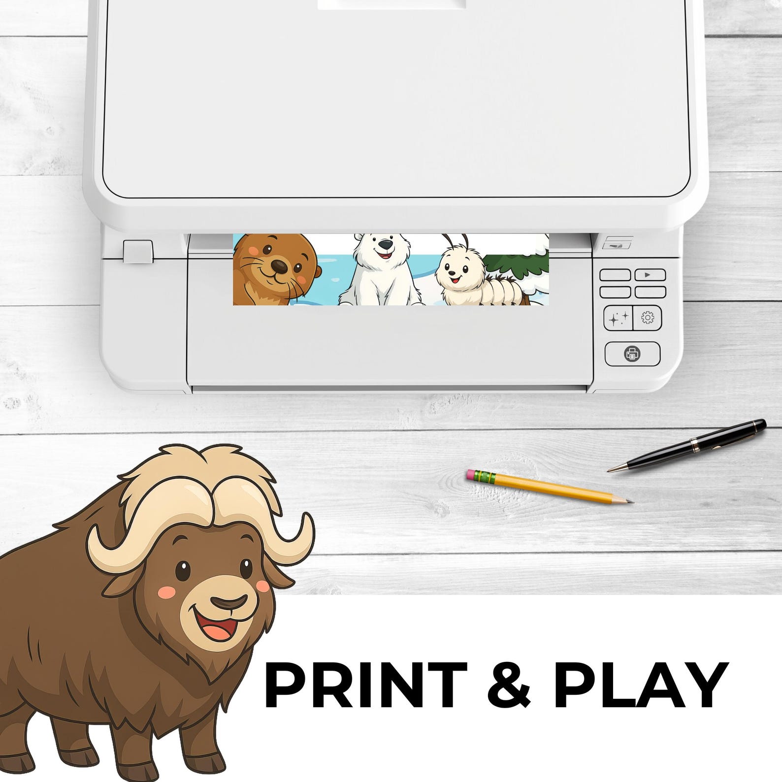 Arctic Animal Name Game Printable, Winter Kids Activity, Cute Alias ...