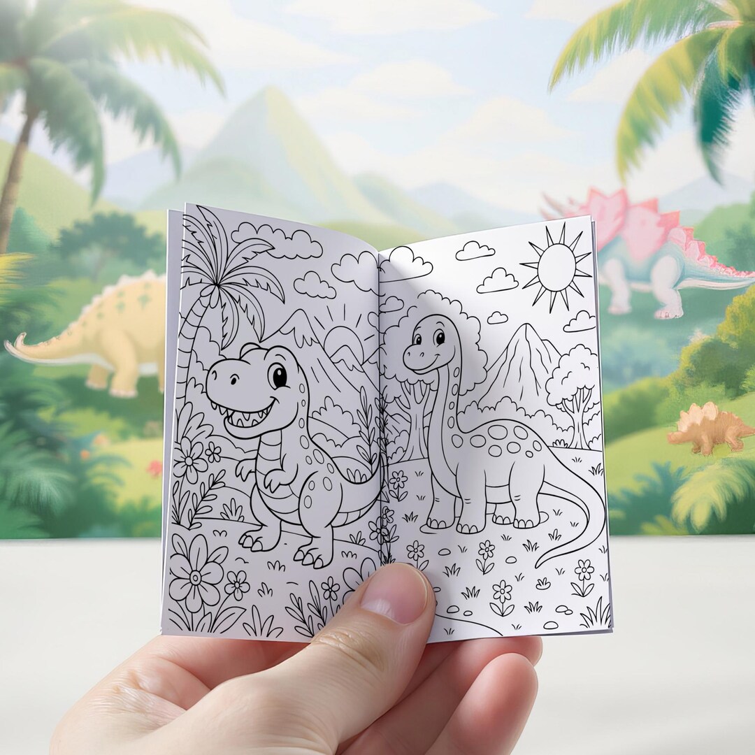 Cute Dinosaurs Mini Coloring Book for Kids, Pocket Travel Activity ...