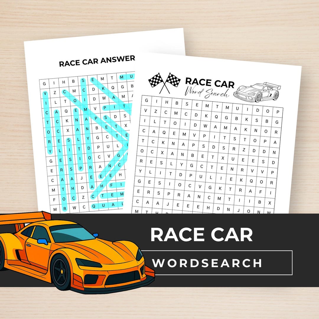 Word Search Car, Downloadable Printable Vehicle Puzzle, Kids Travel ...