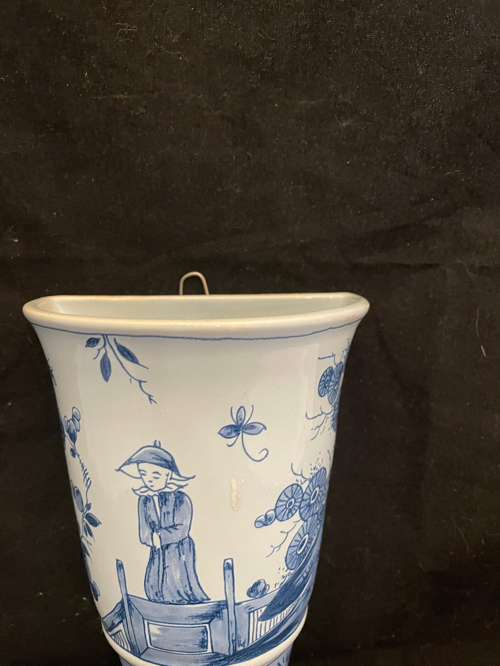 Vintage Delft Wall Pocket for Colonial Williamsburg, Cottage Decor ...