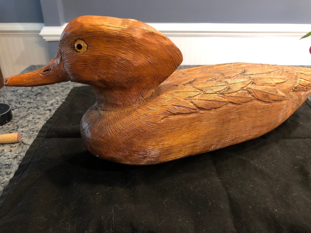 Vintage Hand Carved Wood Duck Decoy Signed and Dated by Artist - Etsy