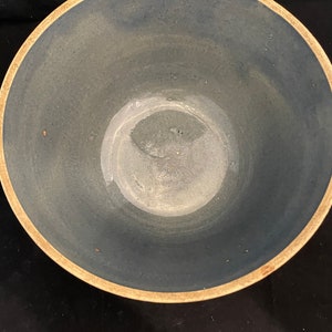 Rustic Large Blue Stoneware Mixing Bowl, Farmhouse Decor, Country ...