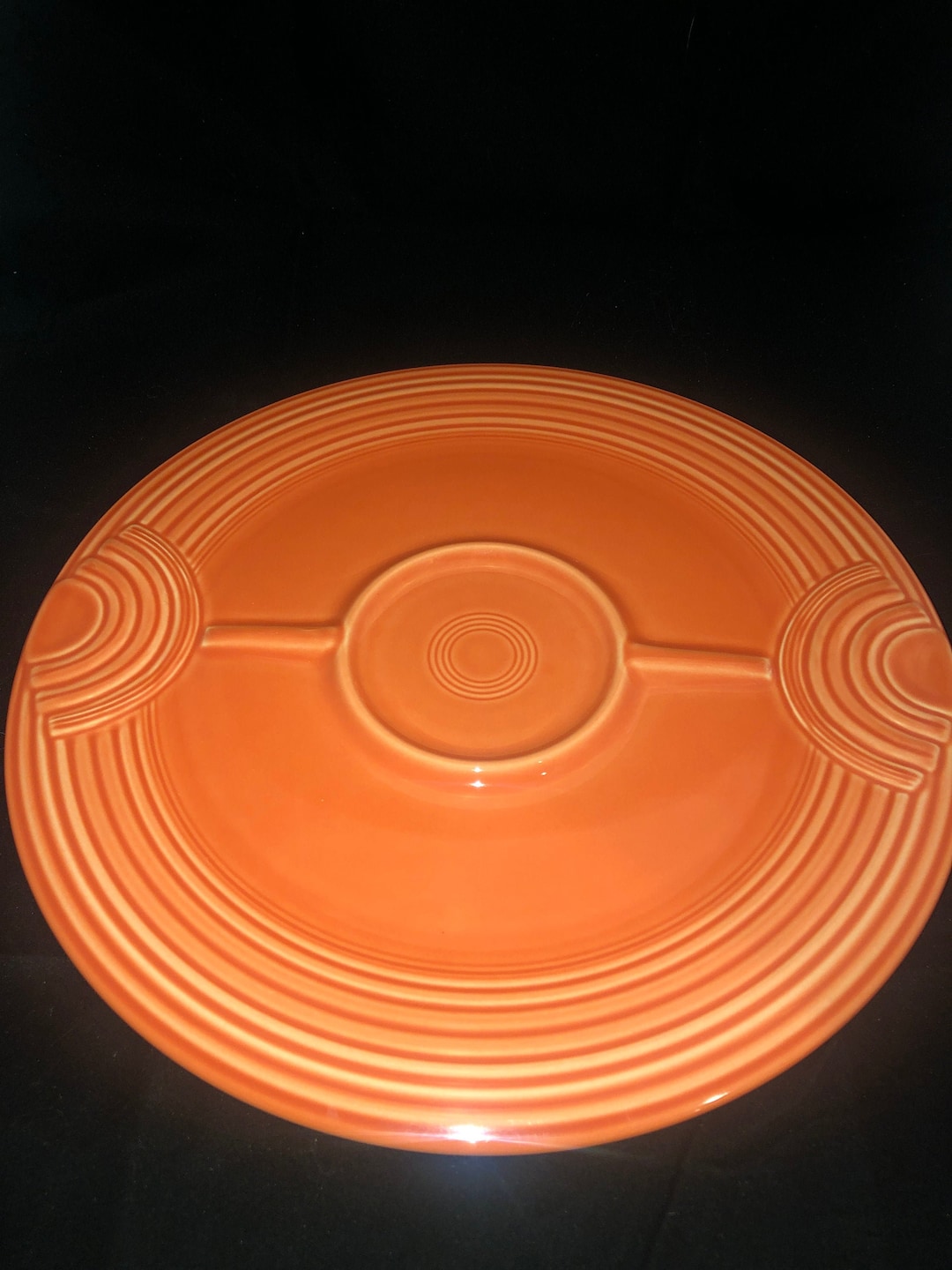 Vintage Orange Fiesta Ware Divided Serving Platter - Etsy