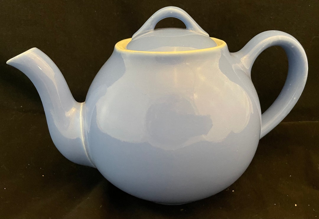 Vintage Hall China Blue Teapot, Mid-century Deco, 4-cup - Etsy