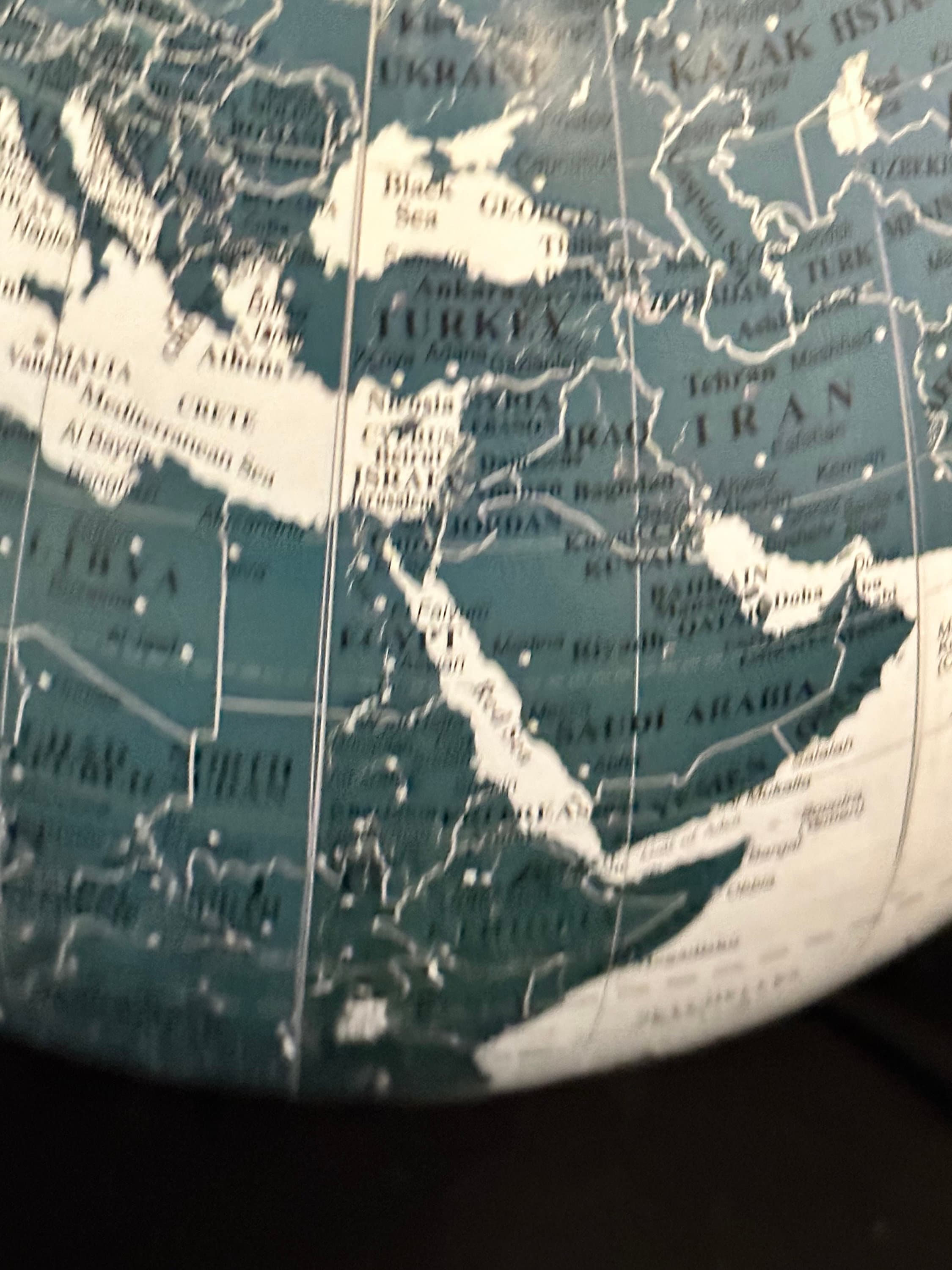 MCM World Globe With Black Iron Stand, Mid-century, Farmhouse Decor ...