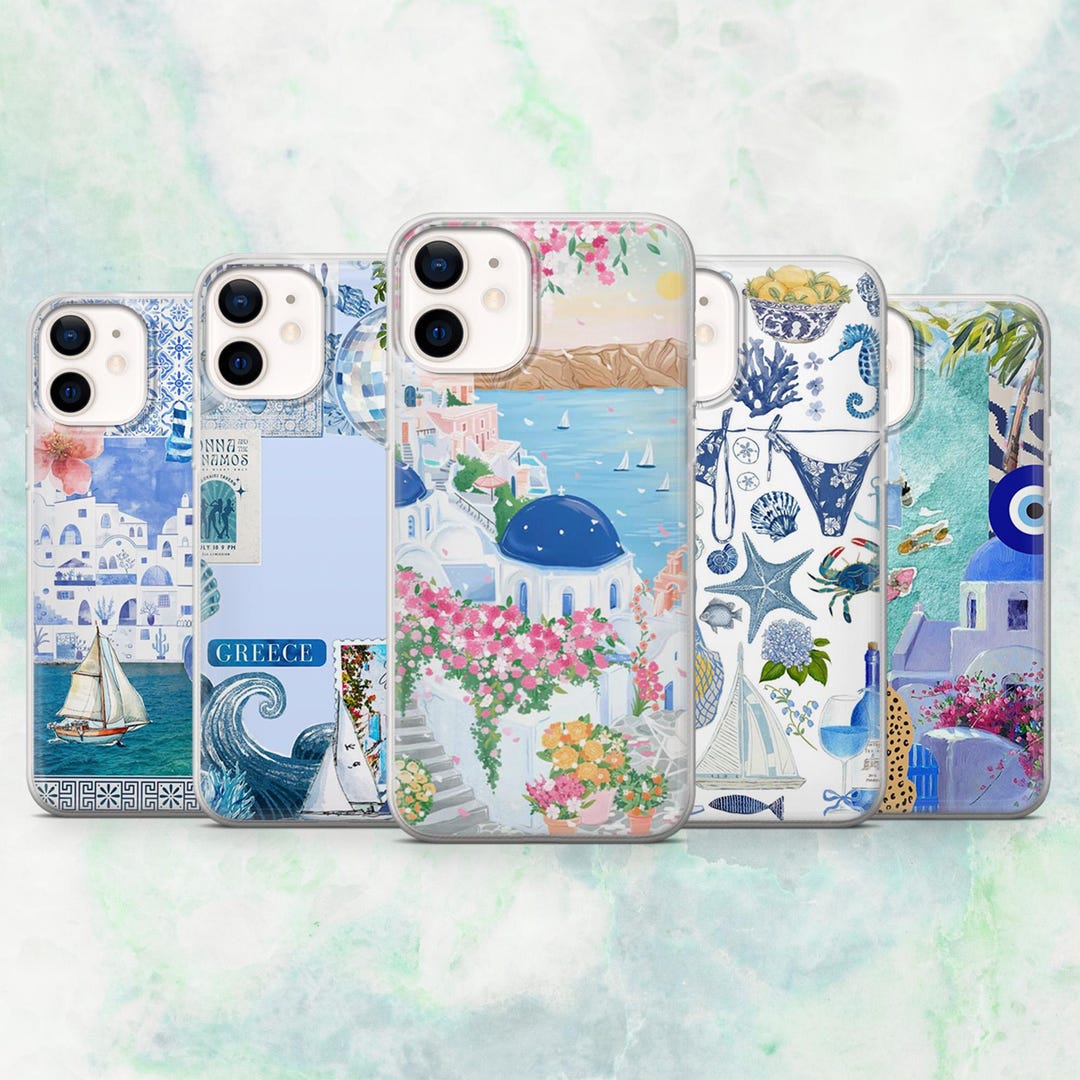 Greece Phone Case Greek Summer Santorini Cover for iPhone 16, 15, 14 ...