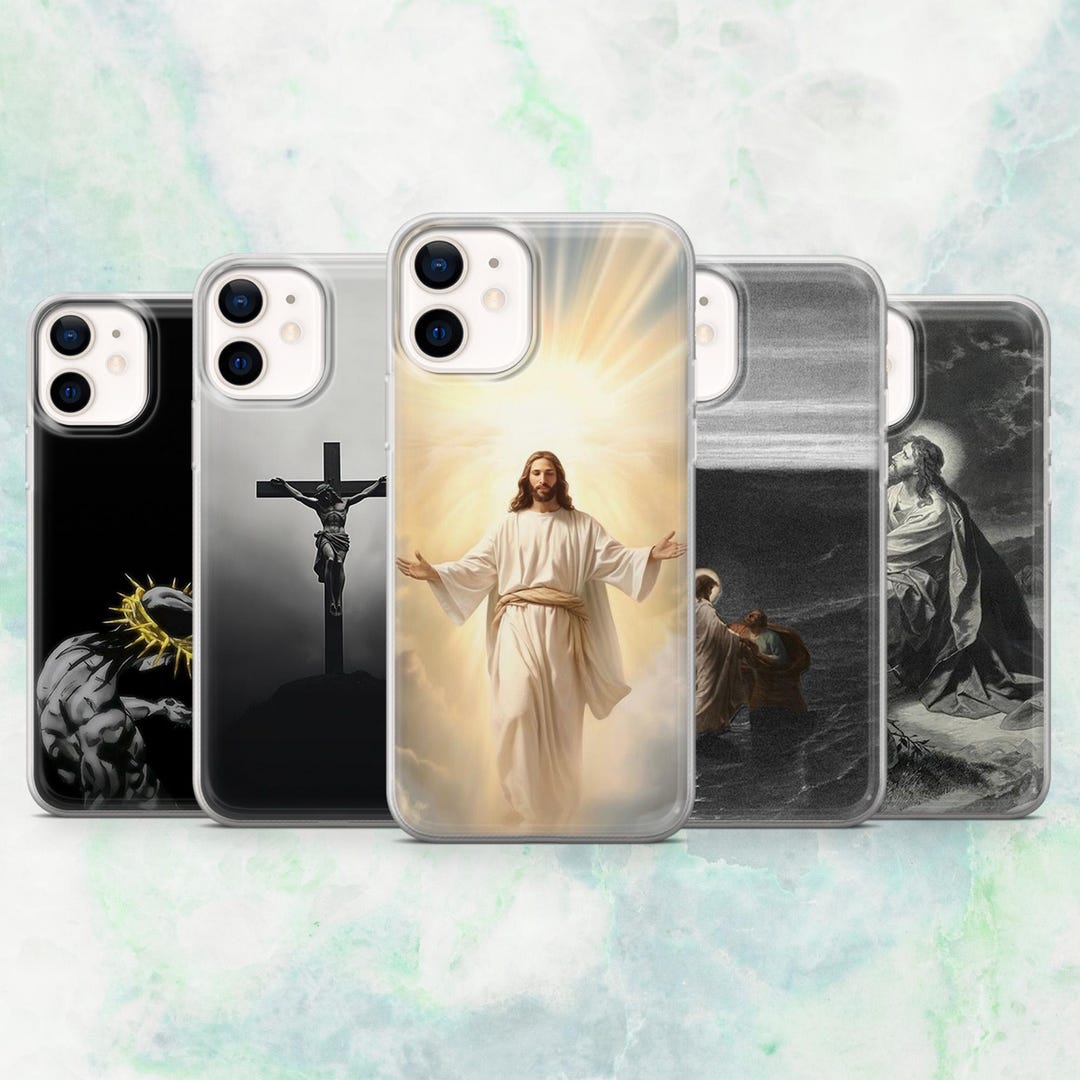 Jesus Phone Case Christian Cross Cover for iPhone 16, 15, 14, 13, 12 ...