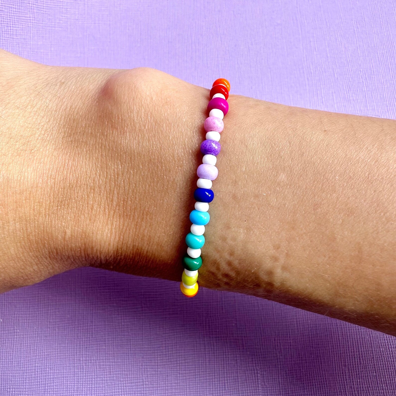 Rainbow Seed Bead Adjustable Bracelets | Rainbow Bracelet Set ...