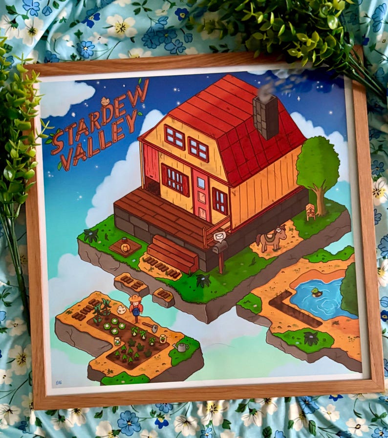 Stardew Valley Art Print, Digital Download, Home Decor, Video Game Art ...