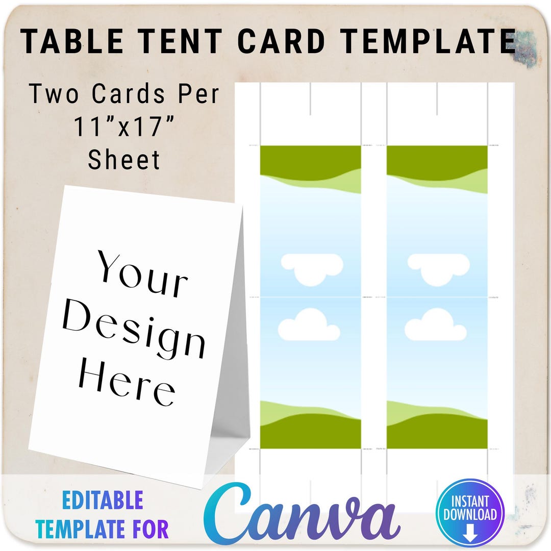 Editable Table Tent Template: Canva Printable for Events (4x6" Table ...