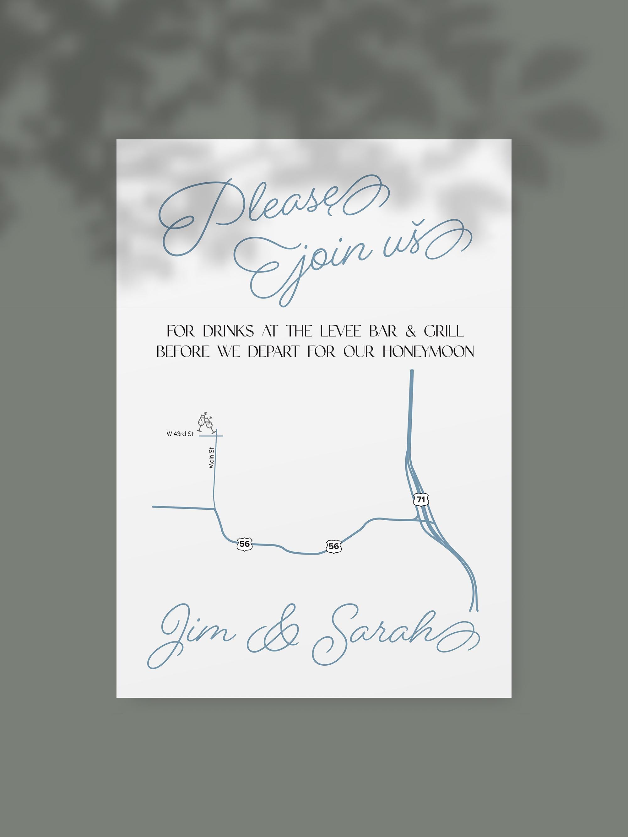 Custom Event Directions Card: Printable Wedding & Party Info Insert ...